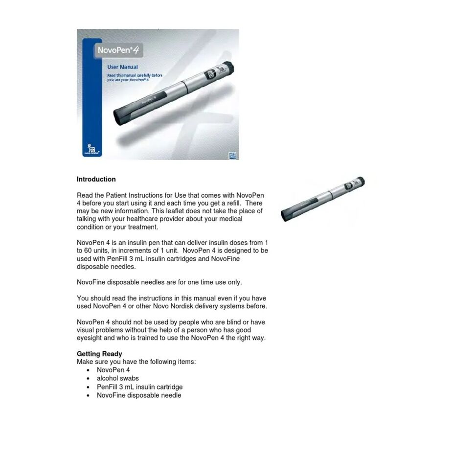 Buy Novopen 4 Reusable Insulin Injection Pen Online at RxIndia.com