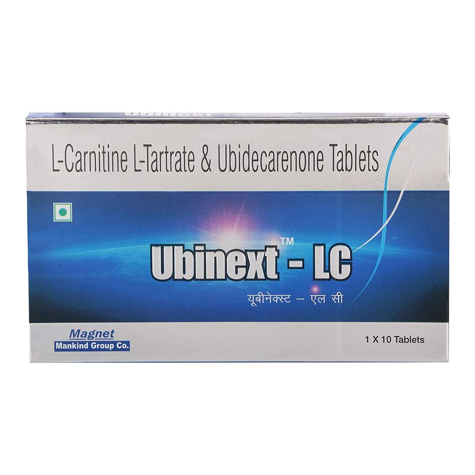 Buy Ubinext LC Tablets Ubidecarenone (Coenzyme Q 10) & L- Carnitine, L ...