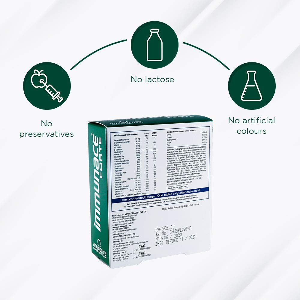 Buy Immunace Forte 30 Tablets Monthly Pack Online at RxIndia.com